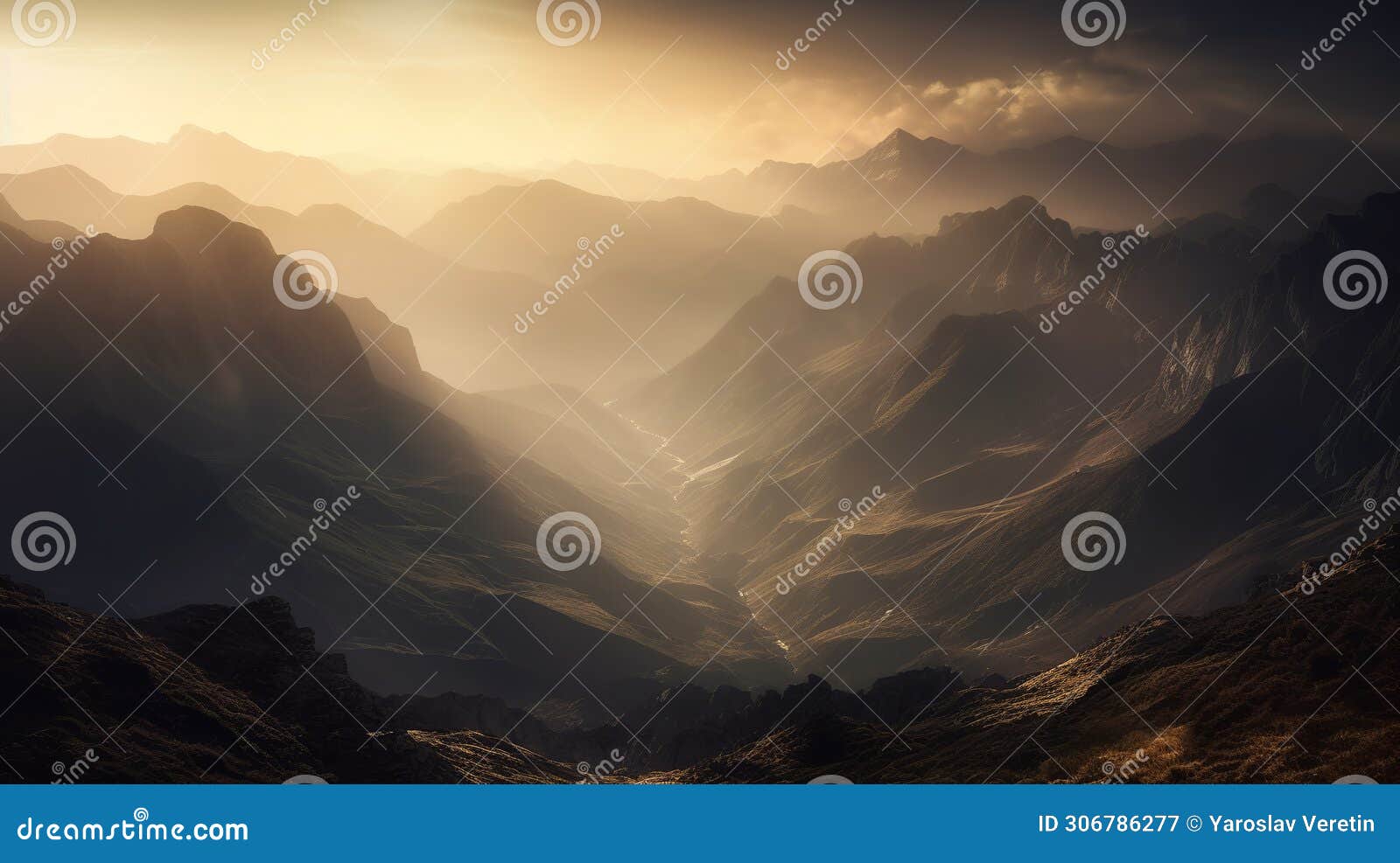 A Mountain Range, with Peaks and Undulating Valleys, Creating a ...