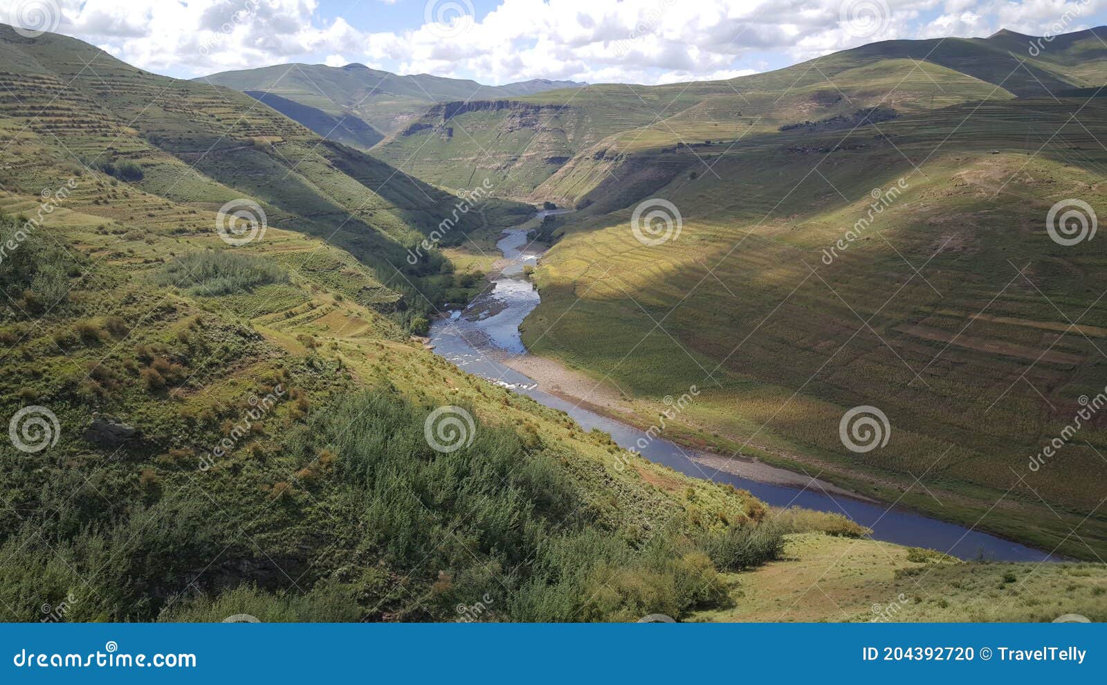 Mountain Range Scenery in Lesotho Stock Photo - Image of africa, clouds ...