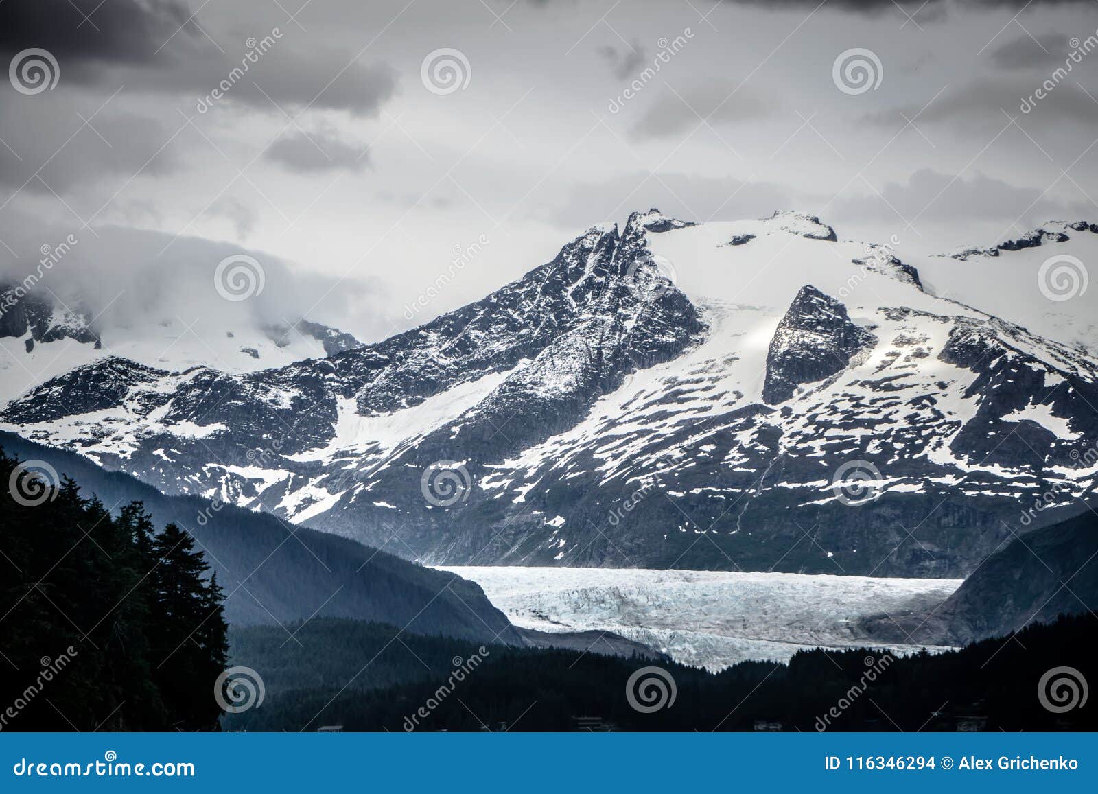 Mountain Range Scenes in June Around Juneau Alaska Stock Photo - Image ...