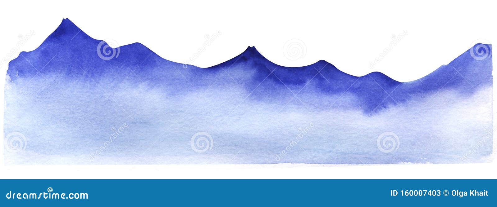 Mountain Range Silhouette. Watercolor Shape of Mountains. Decorative ...