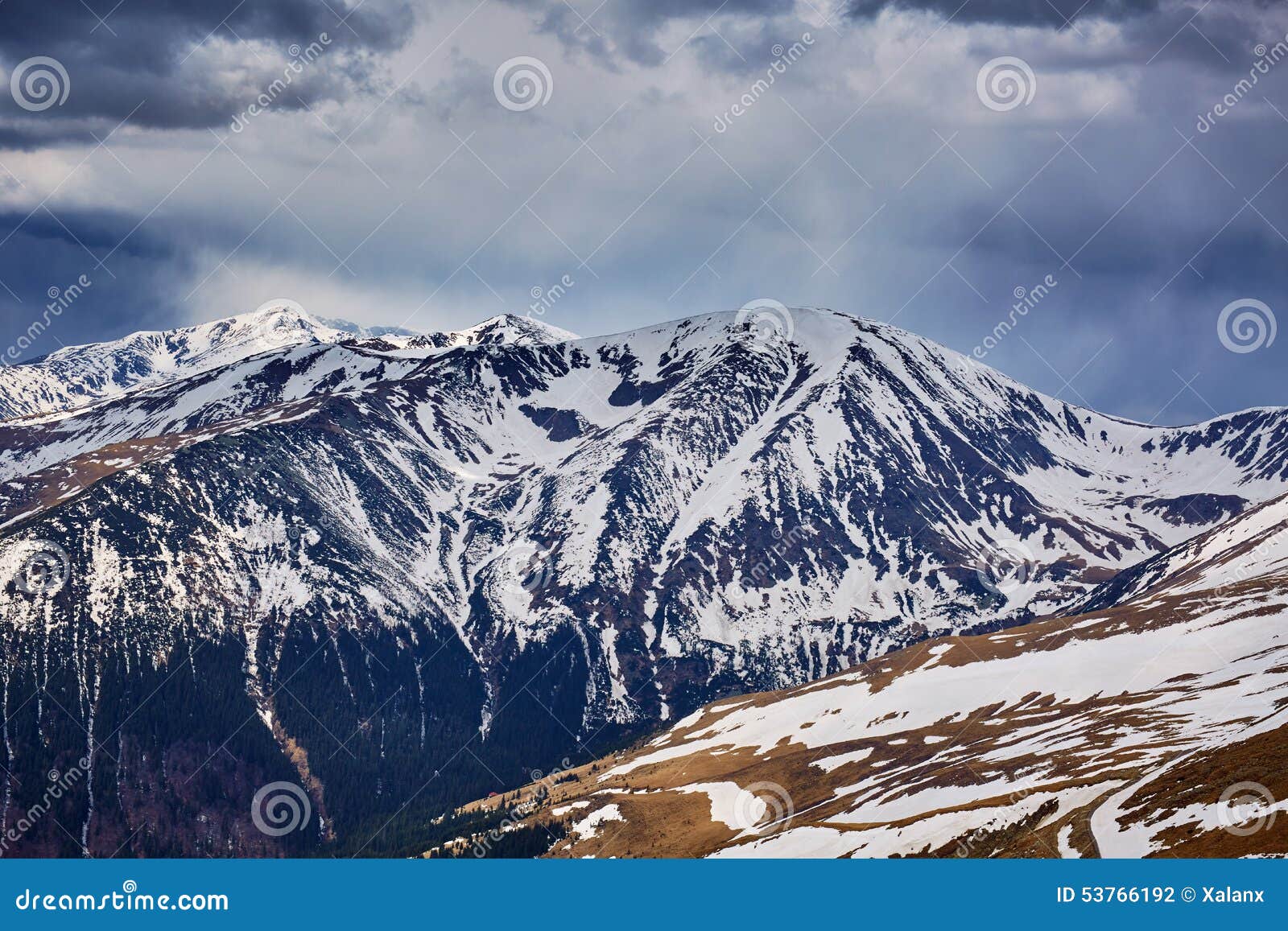 Mountain Range in the Spring Stock Photo - Image of romania, nature ...