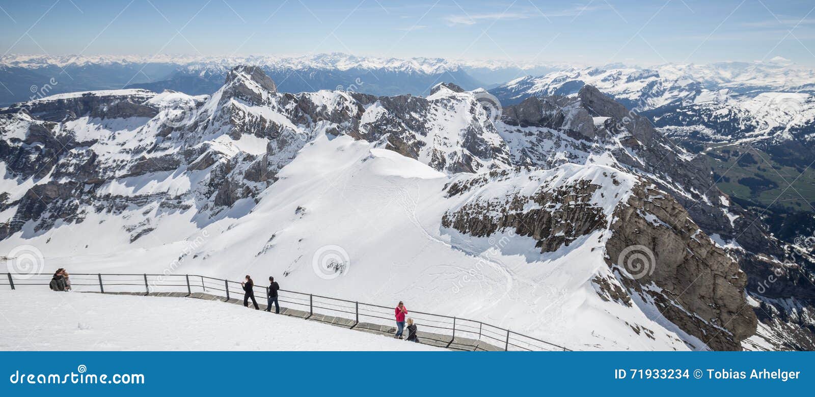 Mountain Range Switzerland with Ledge Pathway Stock Photo - Image of ...