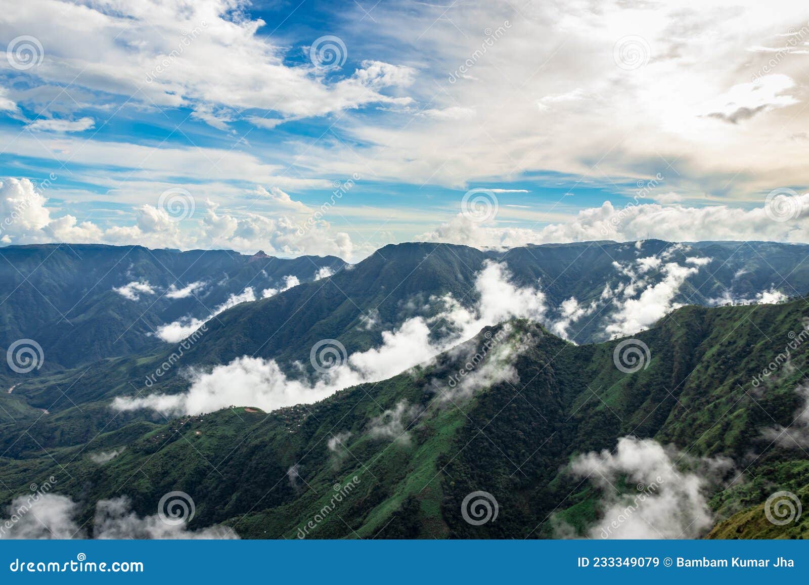 Mountain Range Valley Filled with Low Clouds with Dramatic Sky at ...