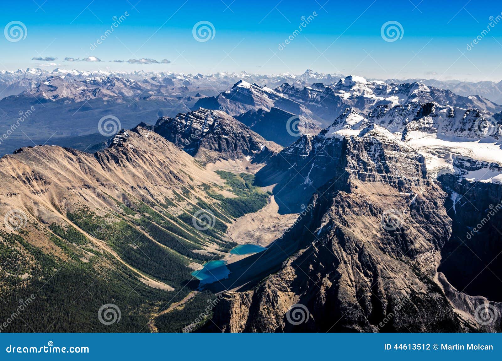 Mountain Range View from Mt Temple, Banff NP, Alberta, Canada Stock ...