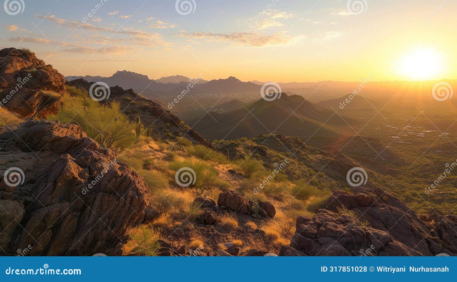 Mountain Range View Phoenix Peak Horizon . Generative Ai Stock ...