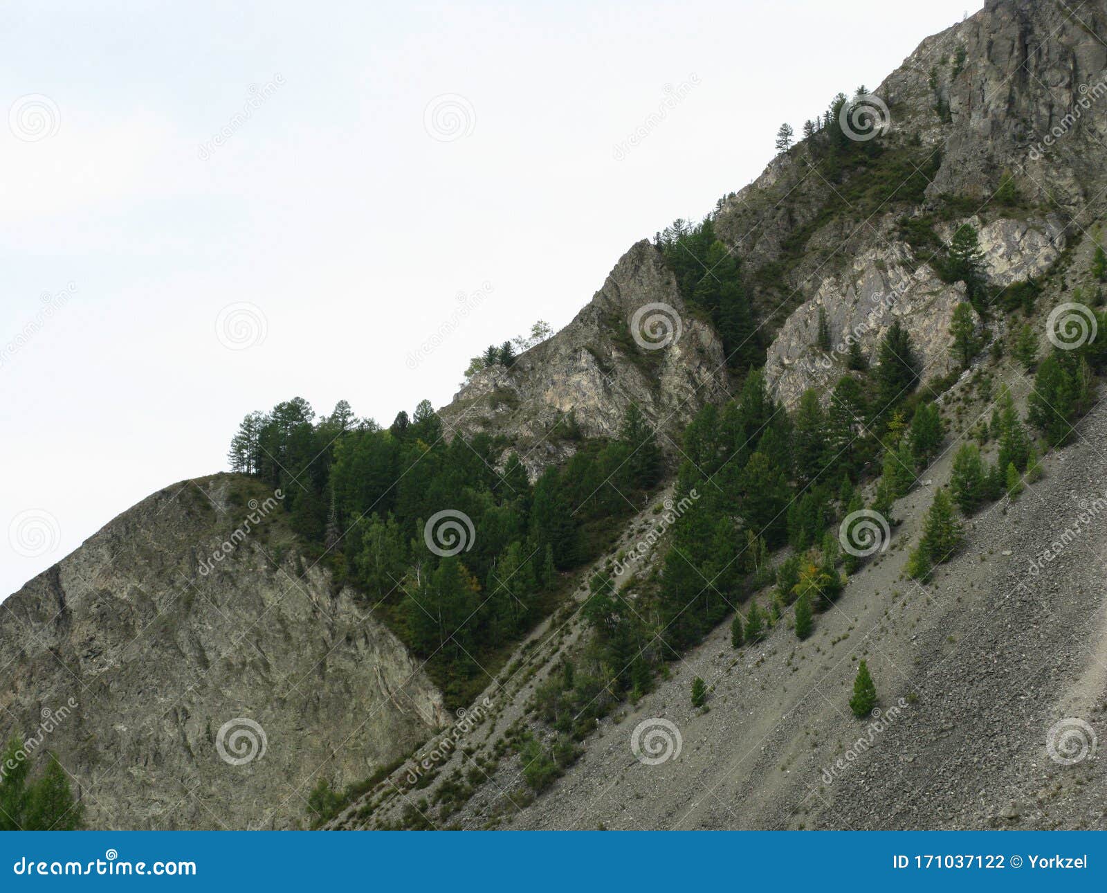 View of the Stone Scree in the Mountain Range in the Eastern Sayans ...