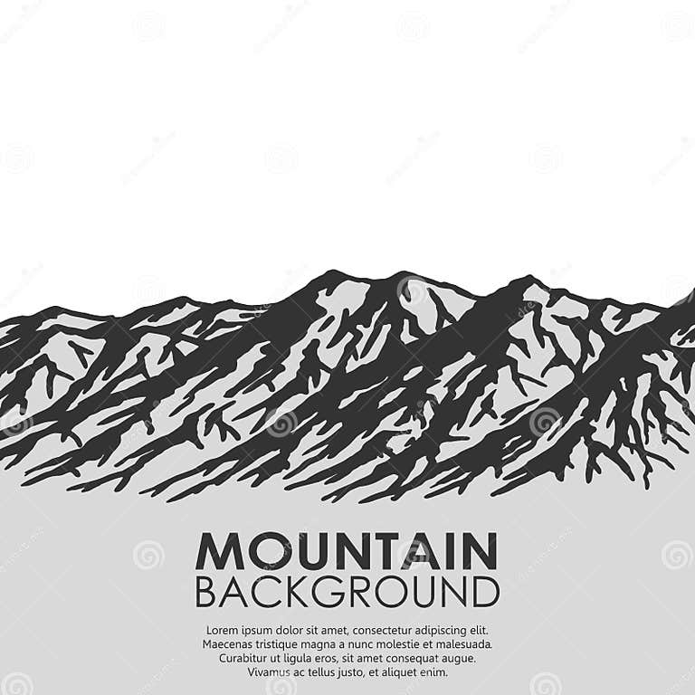 Mountain Range on White Background Stock Vector - Illustration of ...