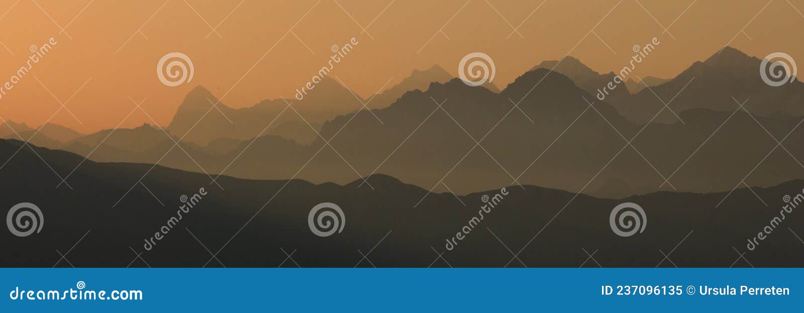 Mountain Ranges in the Golden Morning Hour Stock Image - Image of ...