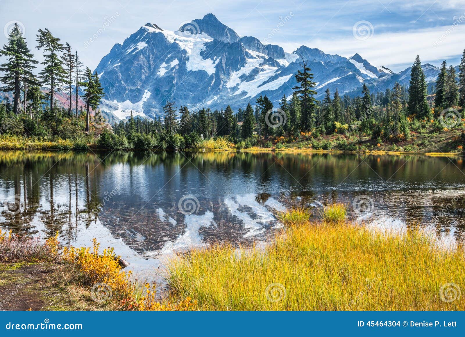 Mountain Reflected in Lake stock photo. Image of autumn - 45464304