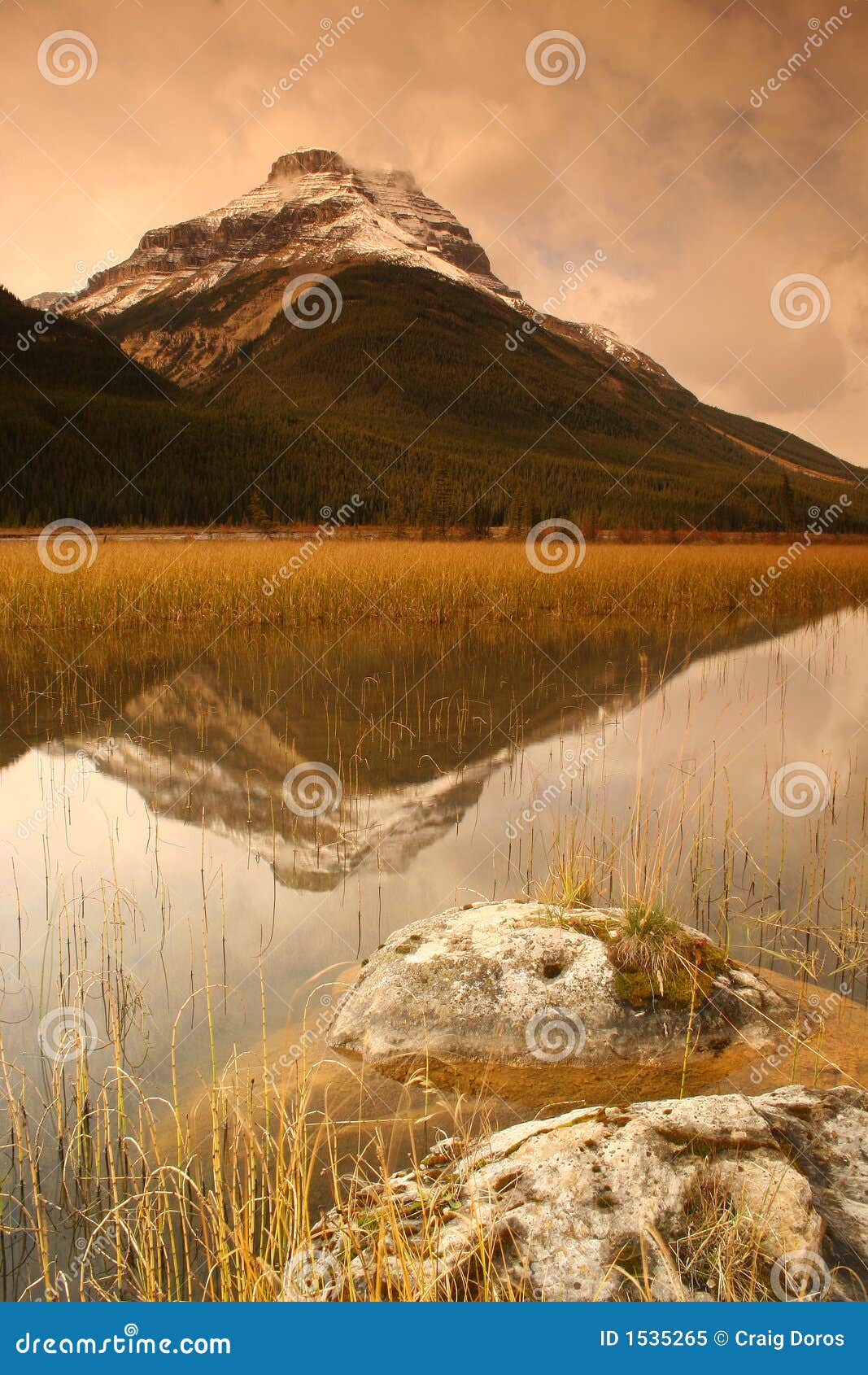 Mountain Reflection stock image. Image of canada, national - 1535265