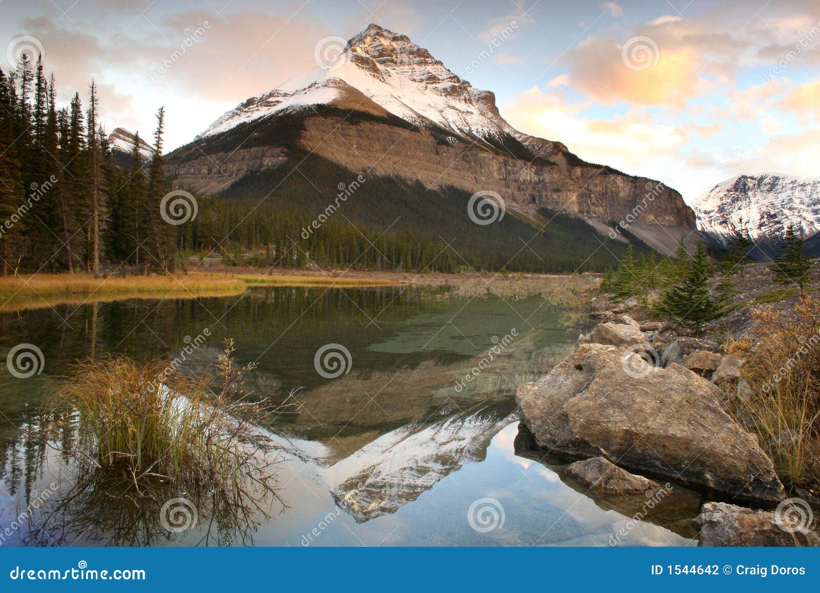 Mountain with Reflection stock photo. Image of jasper - 1544642
