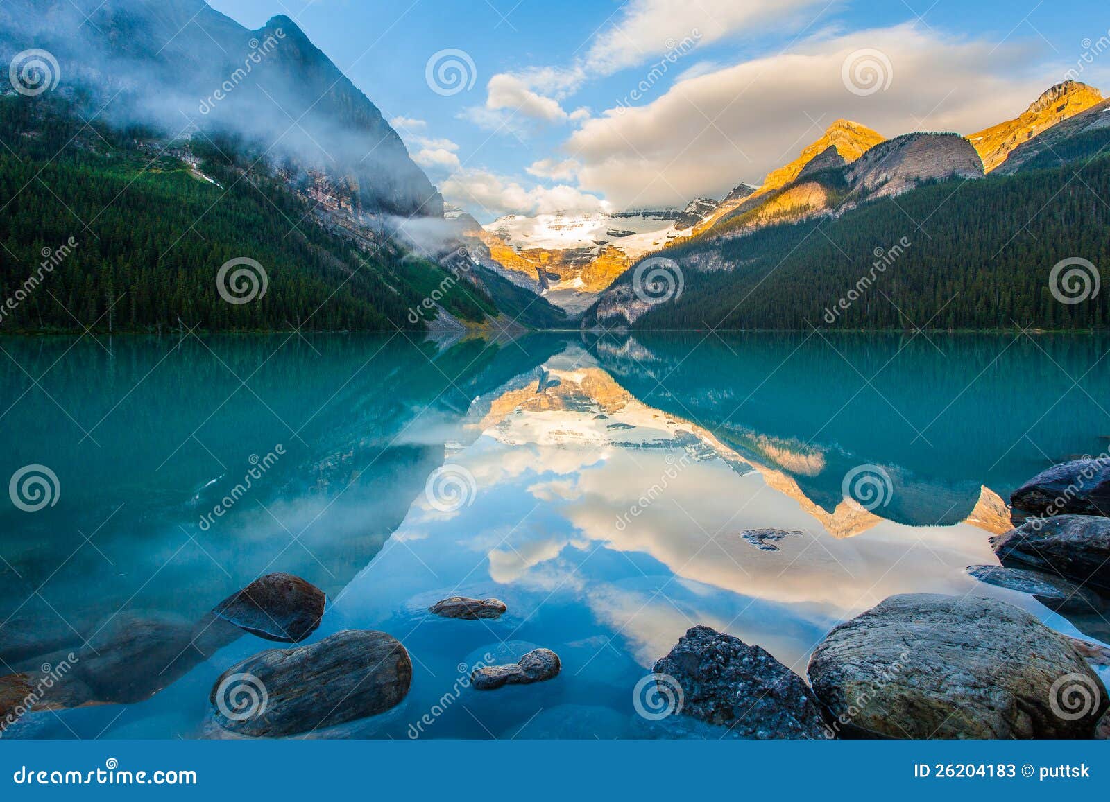 Mountain Reflection on the Lake Stock Image - Image of landscape, blue ...