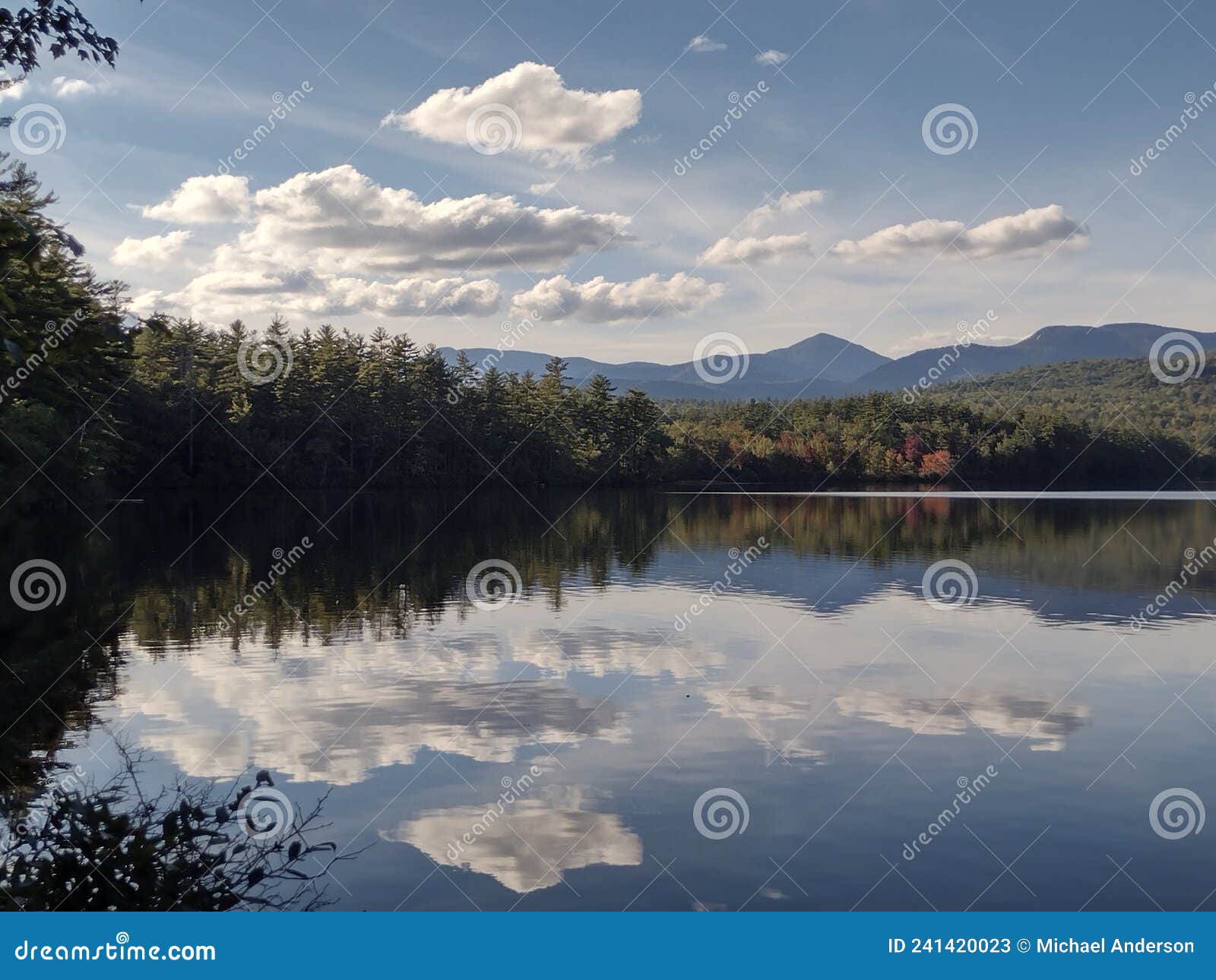Mountain Reflection Mirrored in Lake Stock Image - Image of pond ...