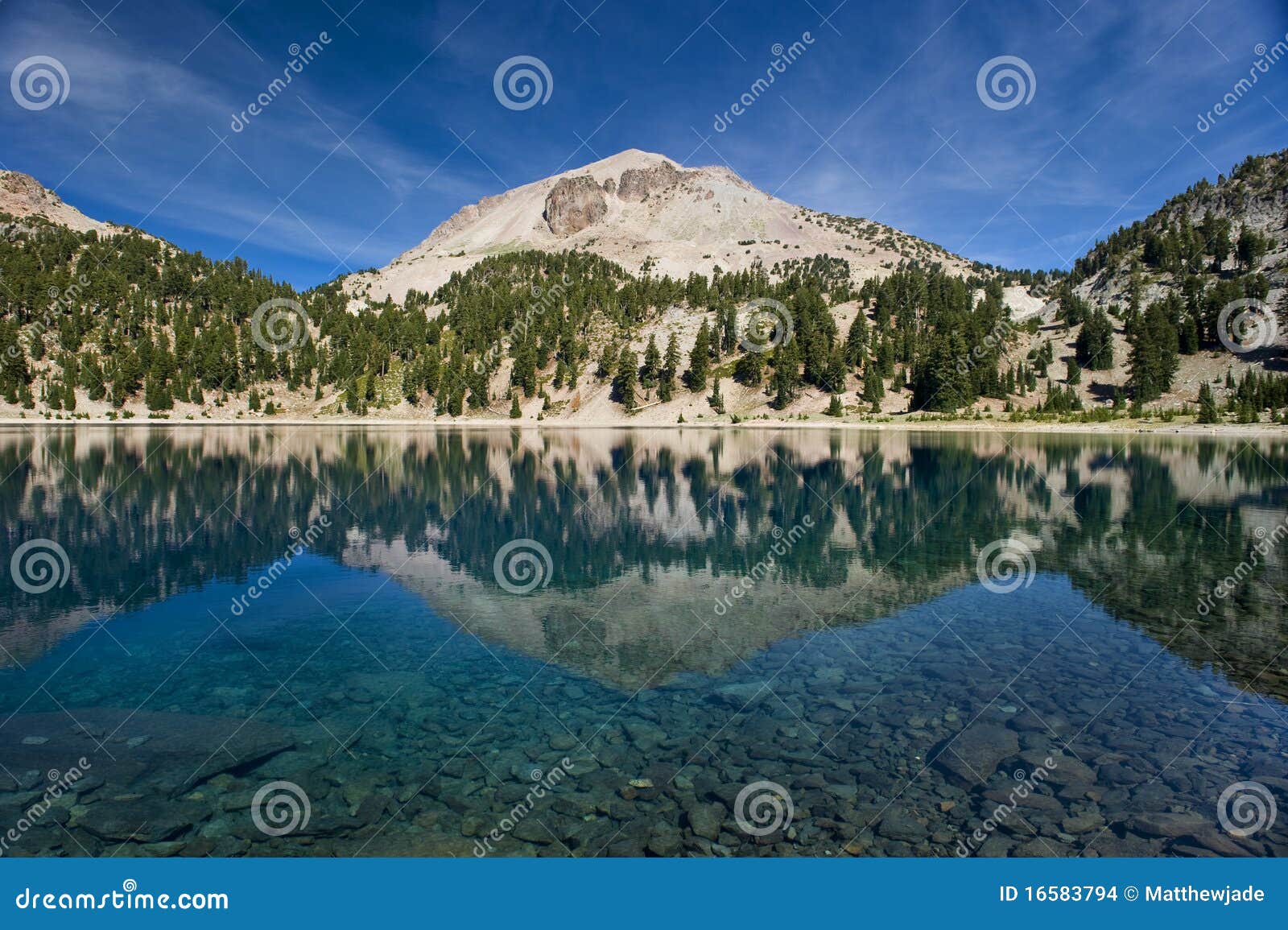 Mountain Reflections at the Lassen Volcano Stock Photo - Image of ...