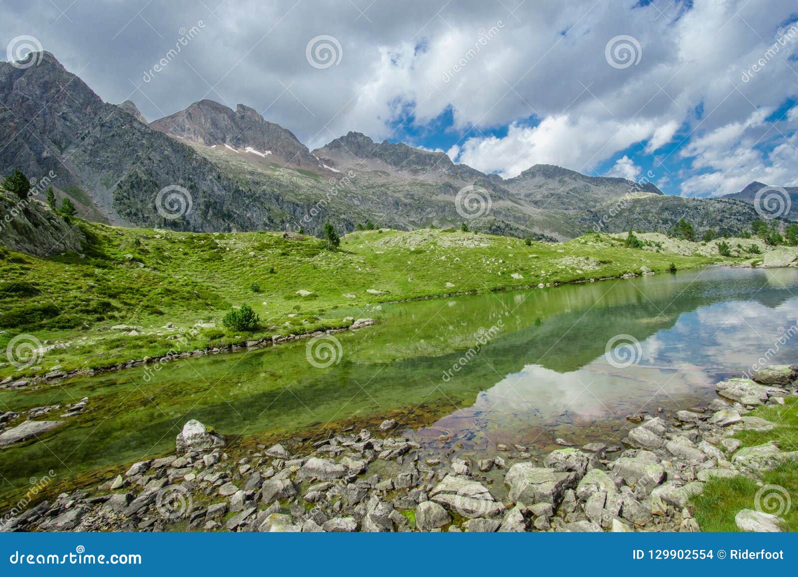Mountain Reflections on Water, Pyrenees from Spain Stock Photo - Image ...