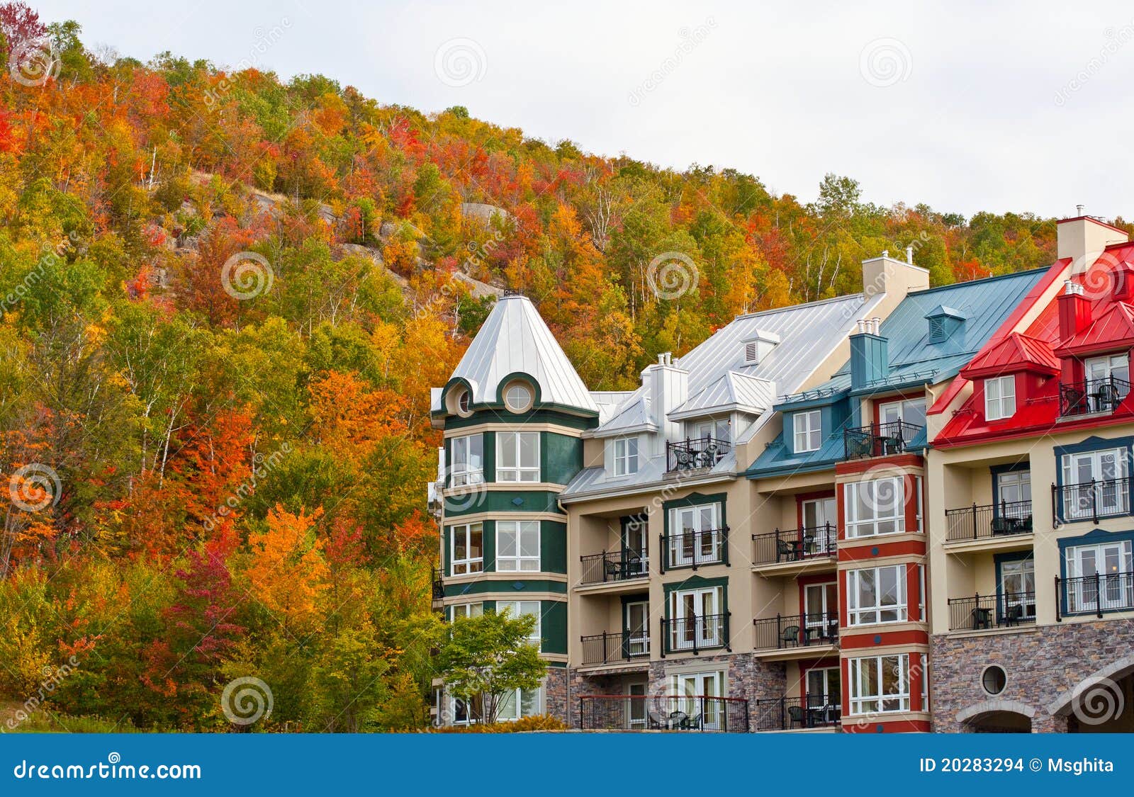 Mountain resort in autumn stock photo. Image of tourism - 20283294