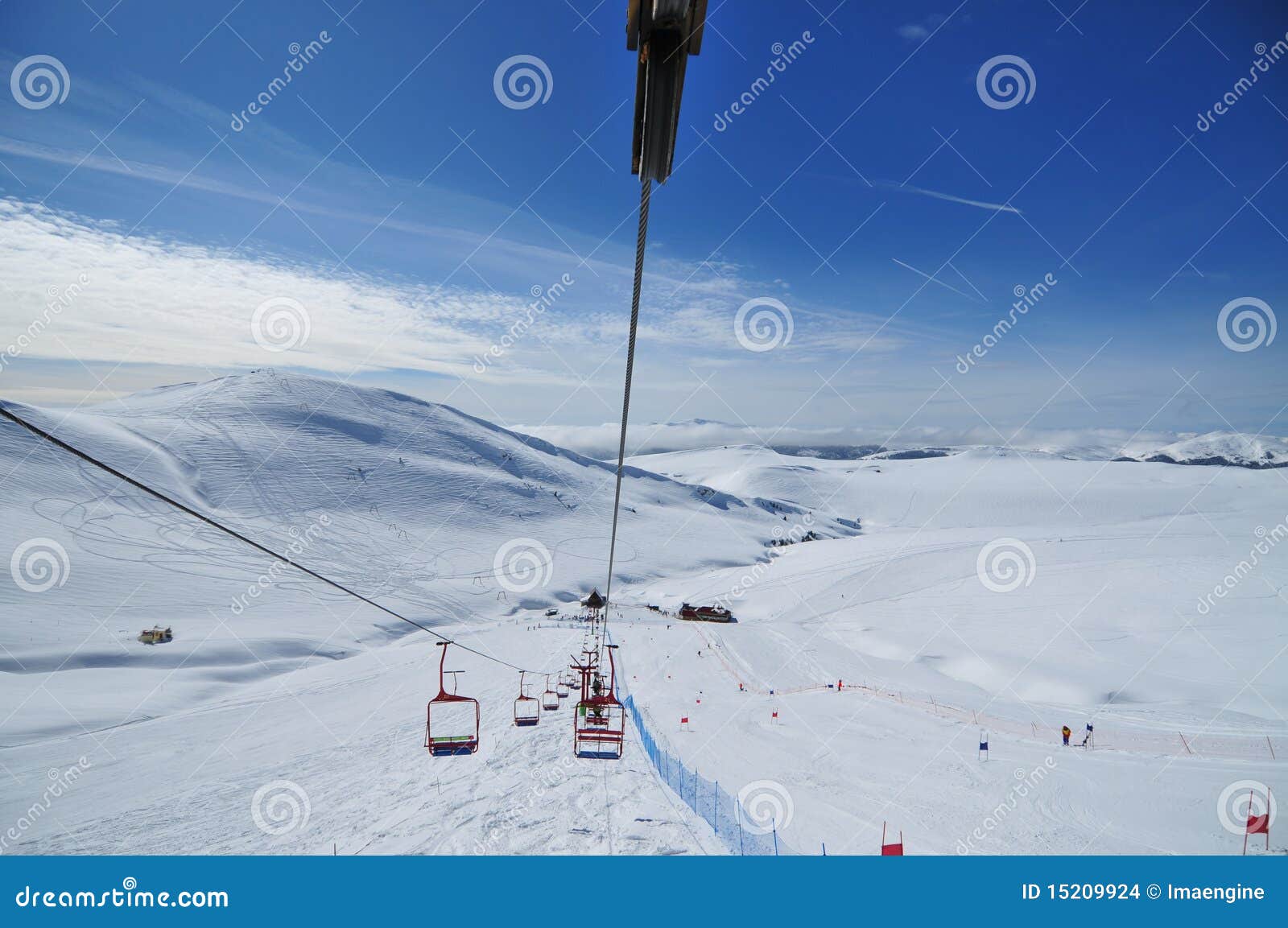 Mountain Resort in the Winter (ski Cable Line) Stock Photo - Image of ...