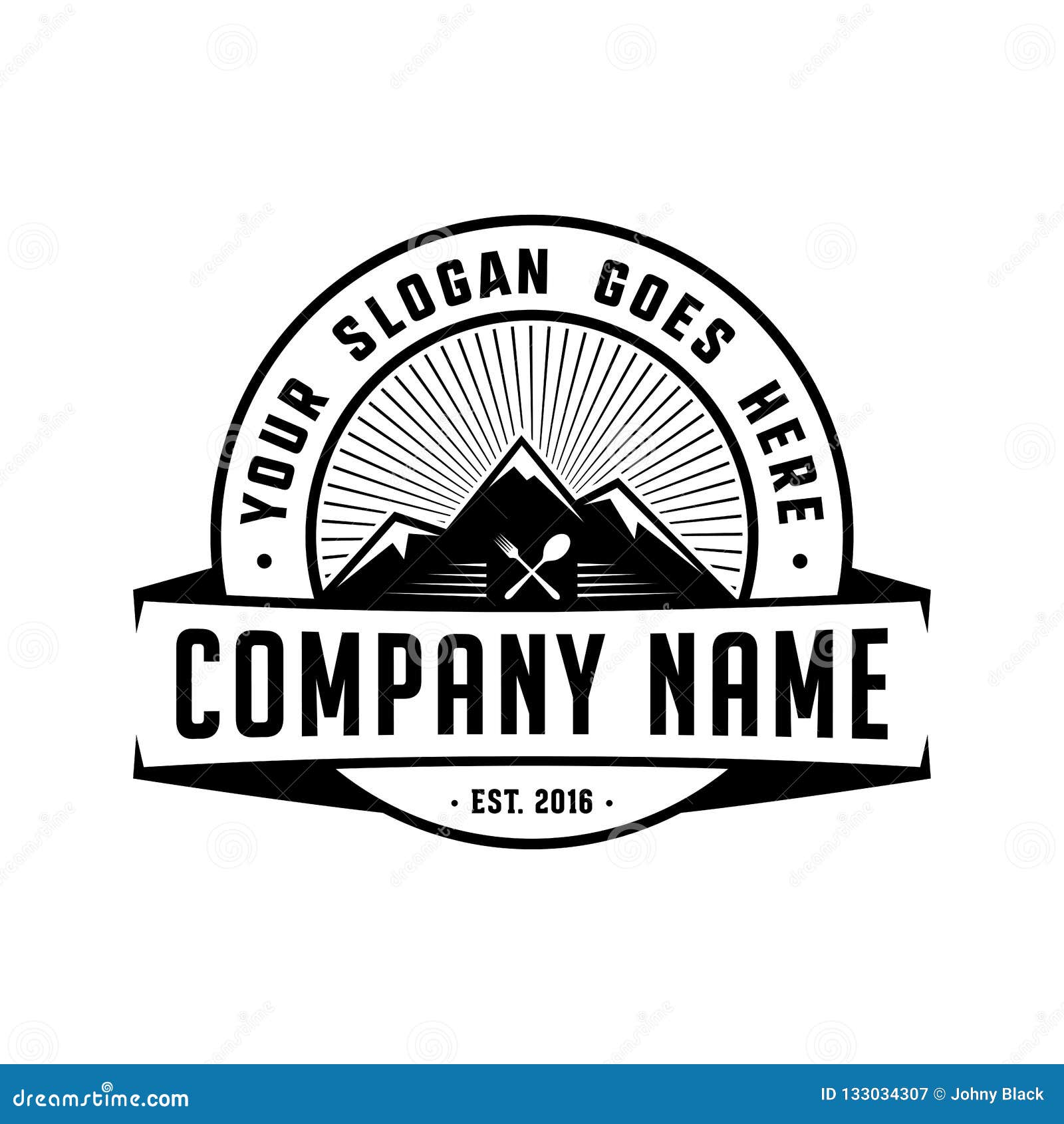 Food Product Logo With Mountains