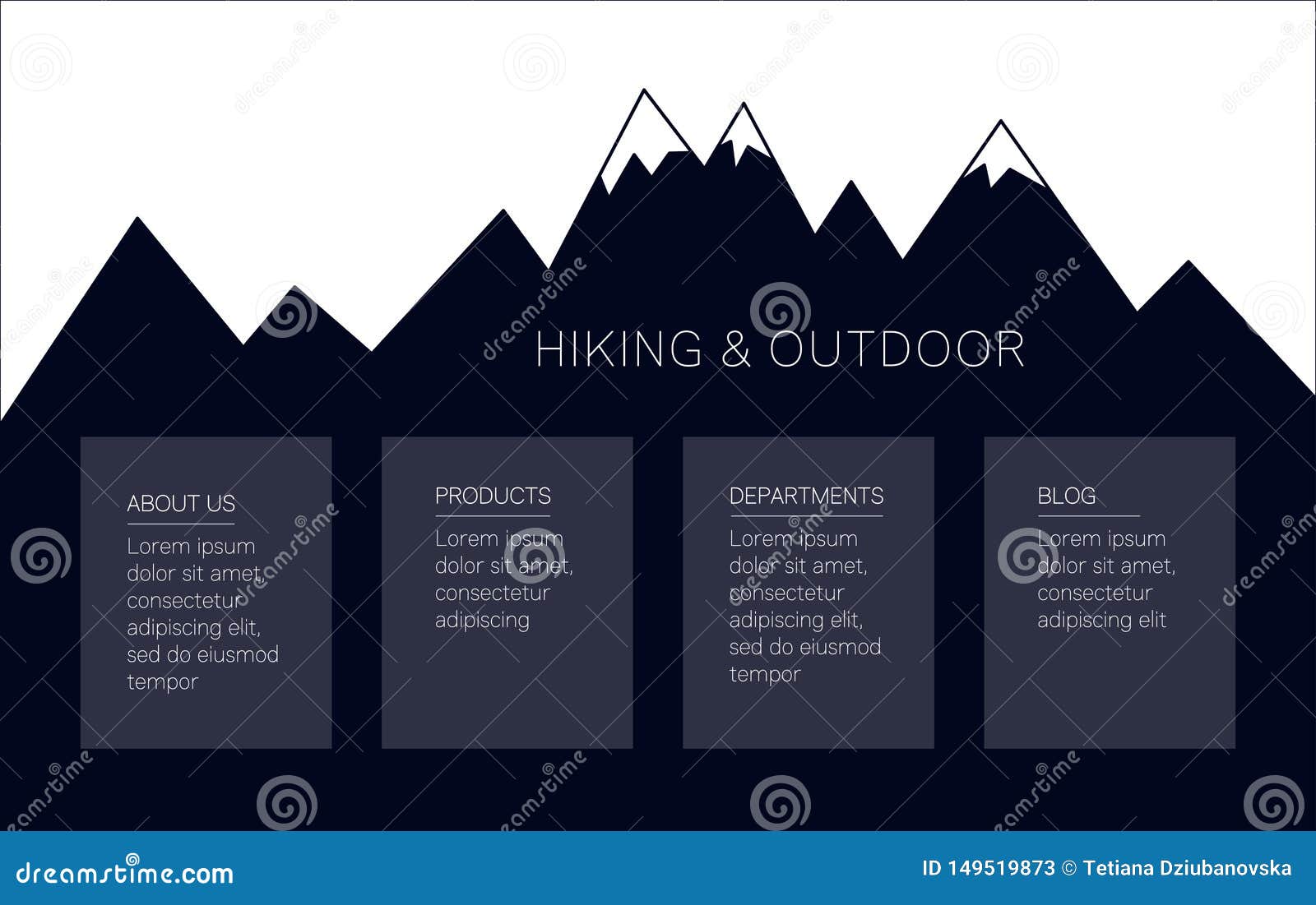 Mountain Ridge in Black and White. Vector Illustration with Space for ...