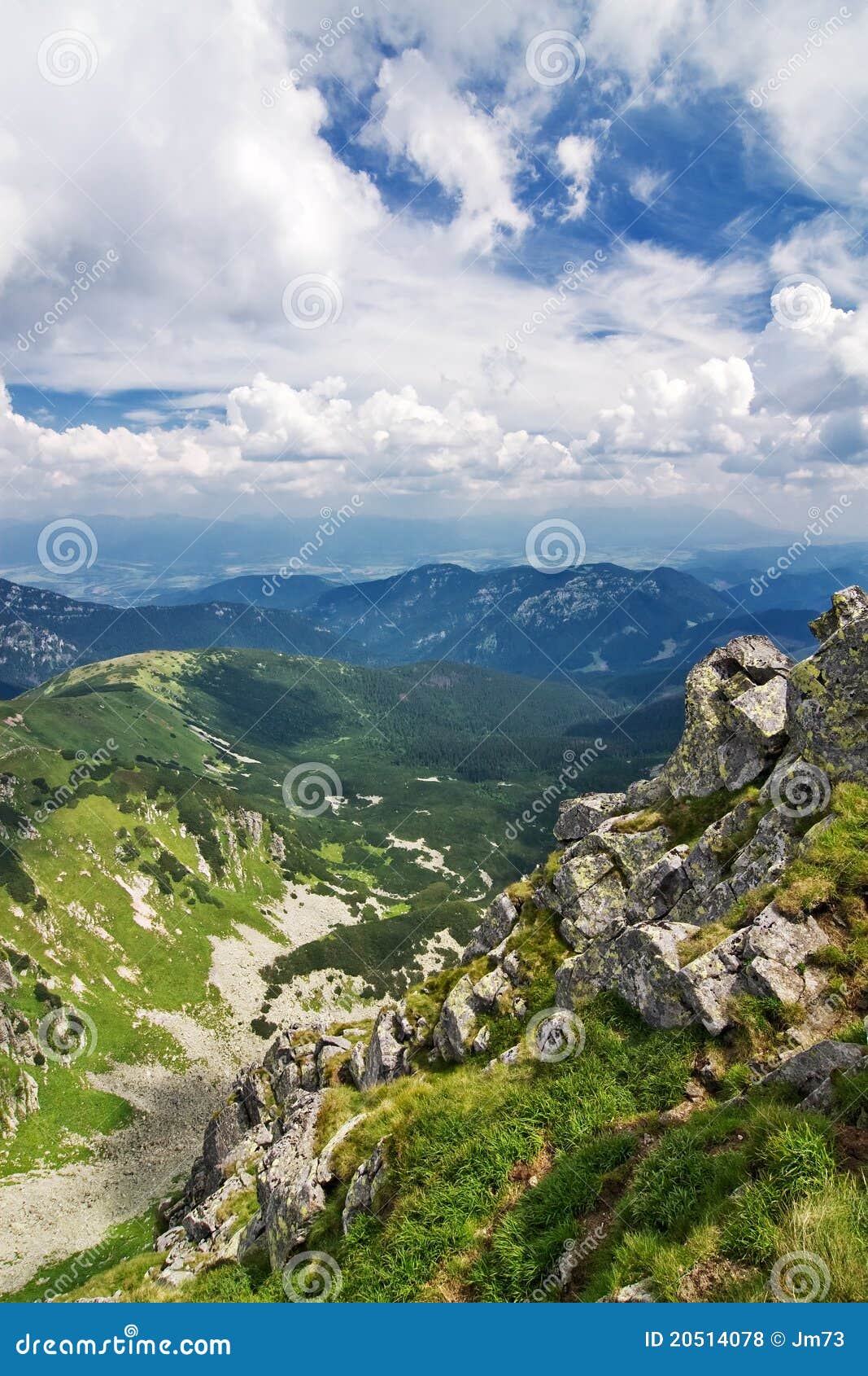 Mountain Ridge and Blue Sky with Clouds Stock Photo - Image of ridge ...