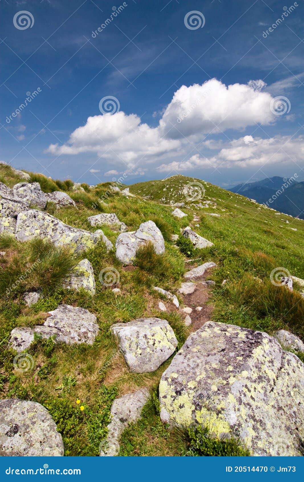 Mountain Ridge and Blue Sky with Clouds Stock Photo - Image of park ...