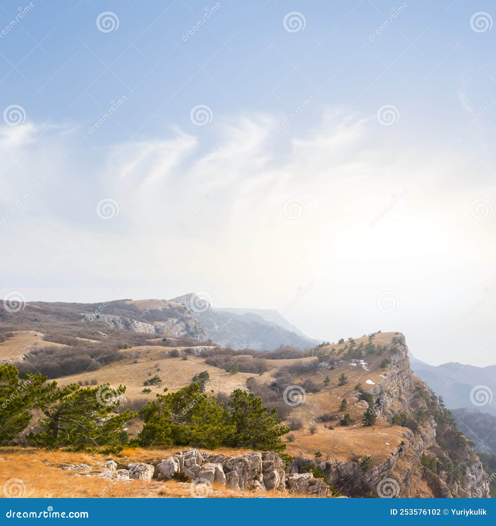 Mountain Ridge with Cliff at the Sunset Stock Photo - Image of rock ...