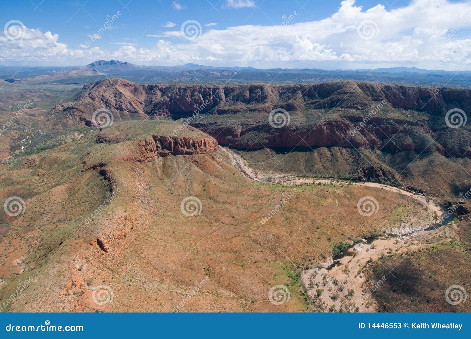 Mountain Ridge and Dry River Valley, Australia Stock Image - Image of ...