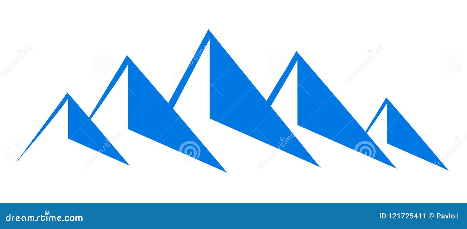 Mountain Ridge with Five Peaks - Vector Stock Vector - Illustration of ...