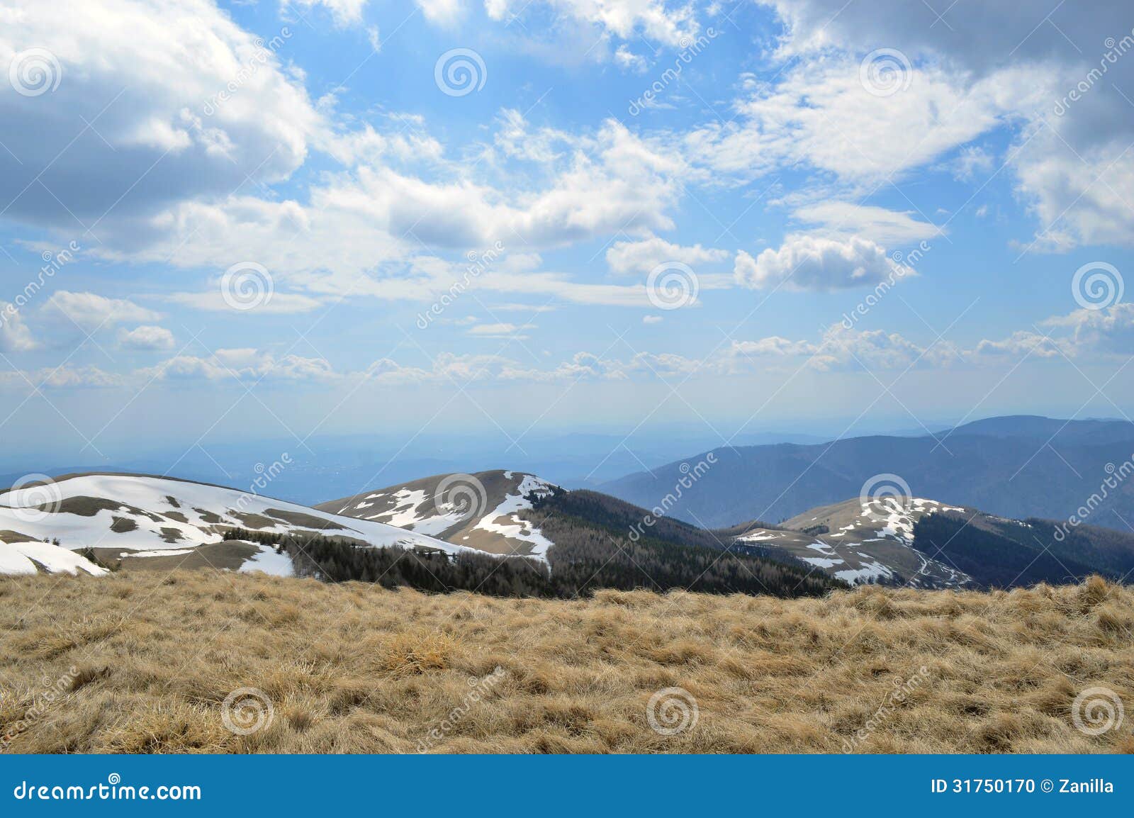 Mountain Ridge Overlooking Large Stock Photo - Image of overlooks ...
