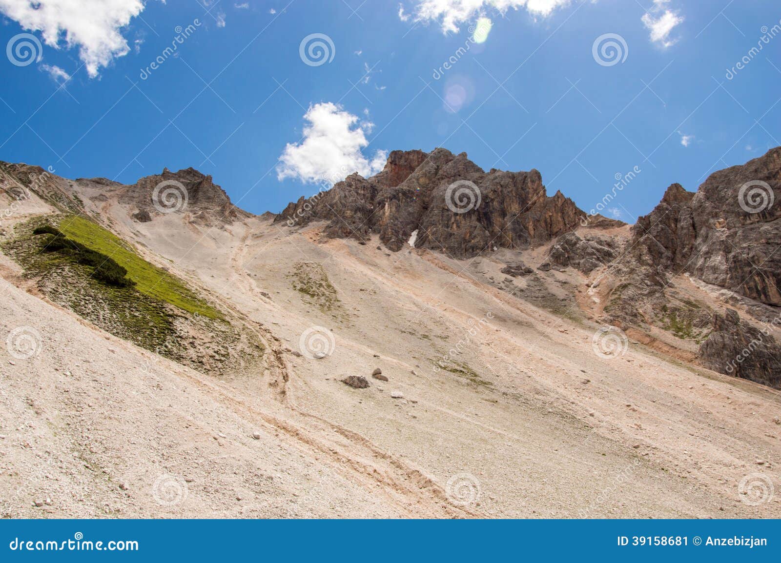 Mountain Ridge with Scree Bellow Stock Image - Image of dampezzo ...
