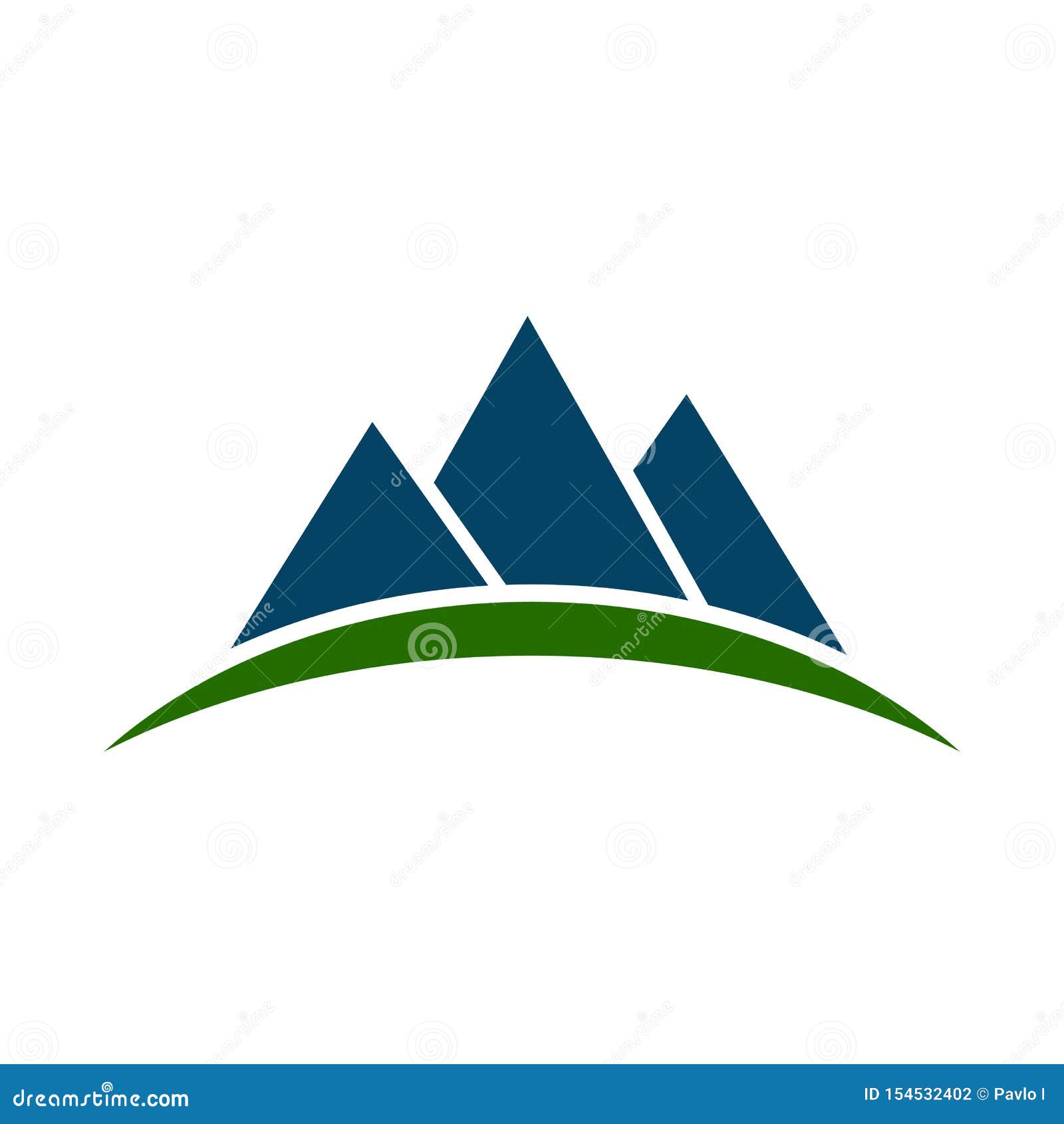 Mountain Ridge with Three Peaks - Vector Stock Vector - Illustration of ...