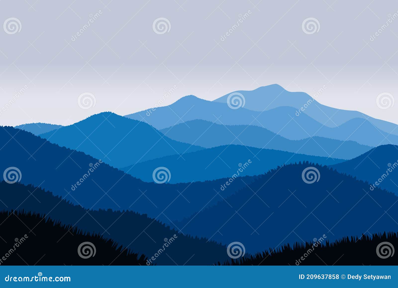 Mountain Ridge Vector Illustration Stock Vector - Illustration of ...