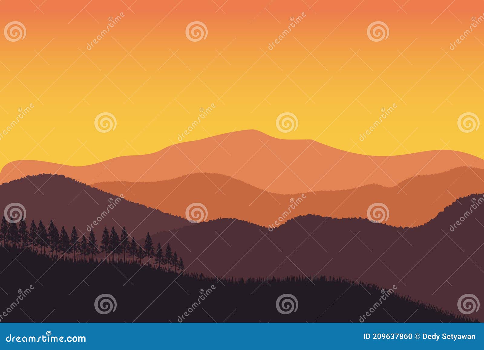 Mountain Ridge Vector Illustration Stock Vector - Illustration of ...