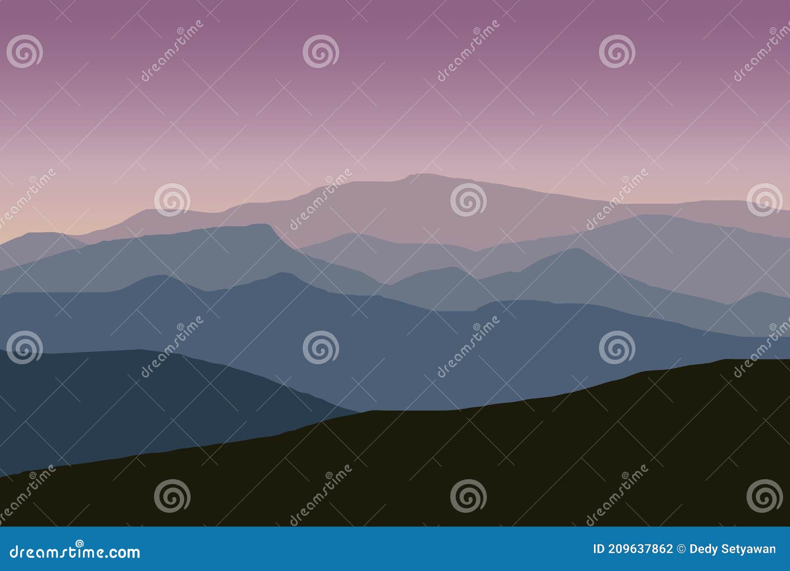 Mountain Ridge Vector Illustration Stock Vector - Illustration of ...