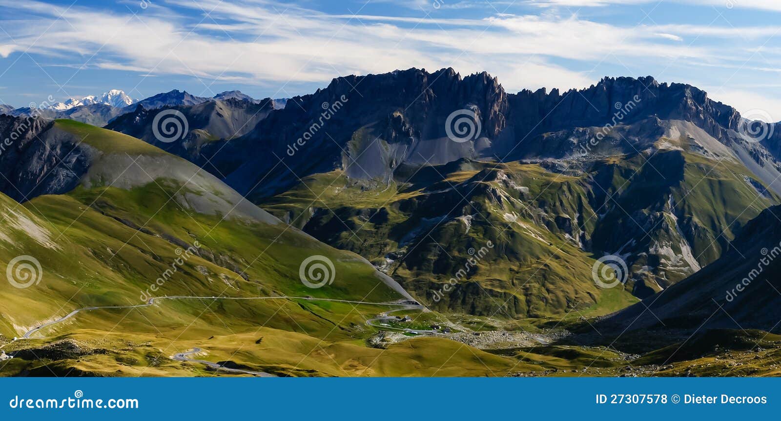 Mountain Ridge View from Col Du Galibier Stock Photo - Image of ...