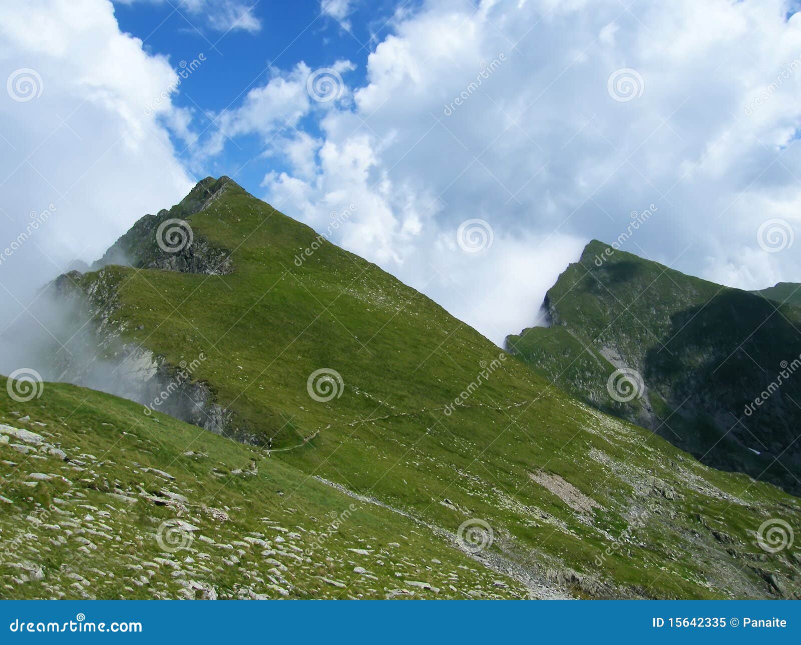 Mountain ridges stock image. Image of range, green, fagaras - 15642335