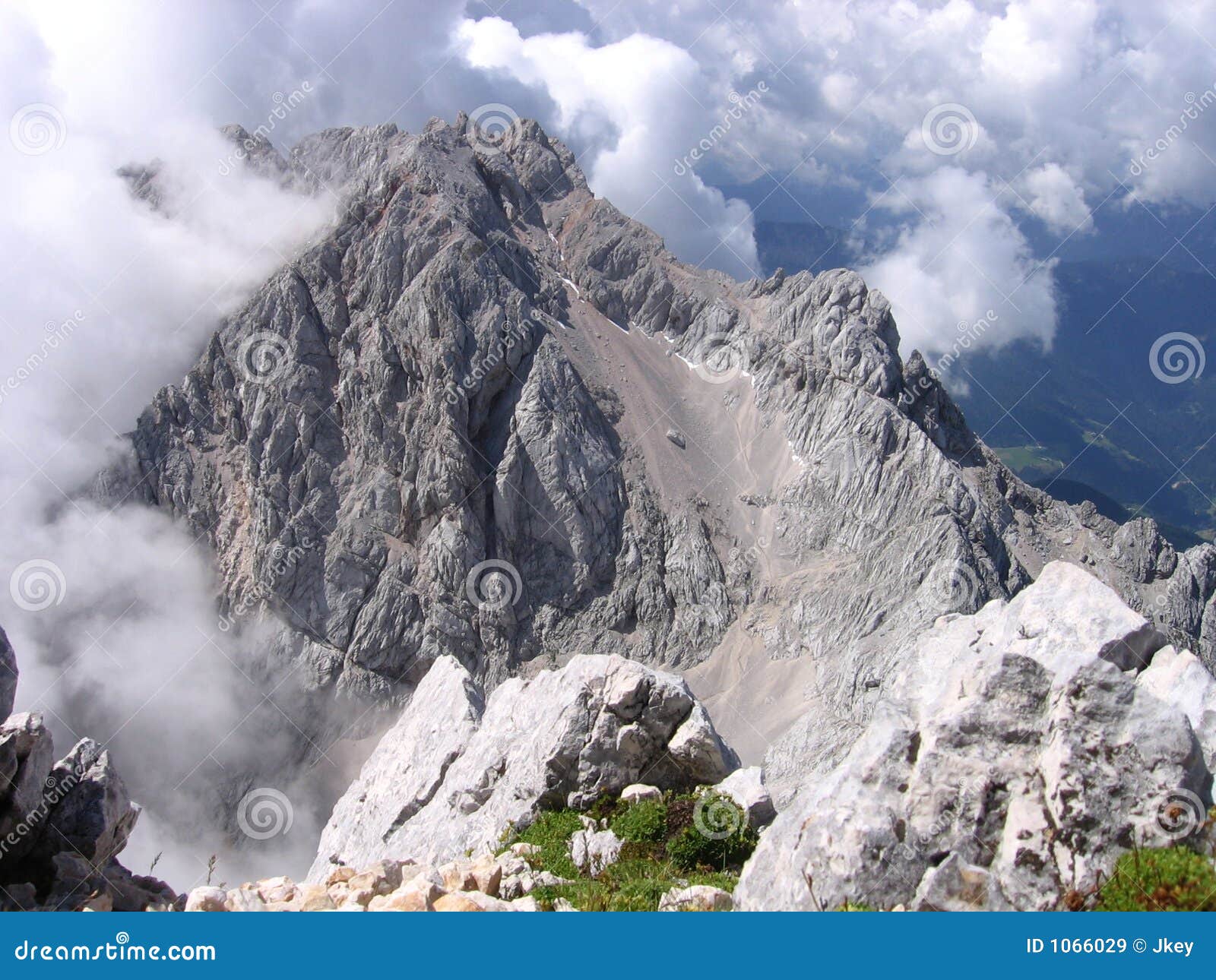Mountain Rising from Clouds - Slovenian Alps Stock Image - Image of ...