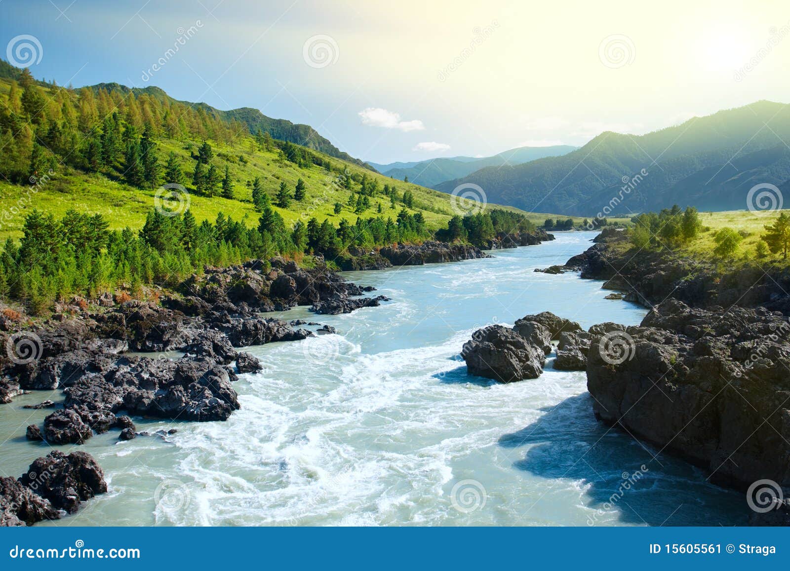 Mountain river stock image. Image of coast, summer, stone - 15605561