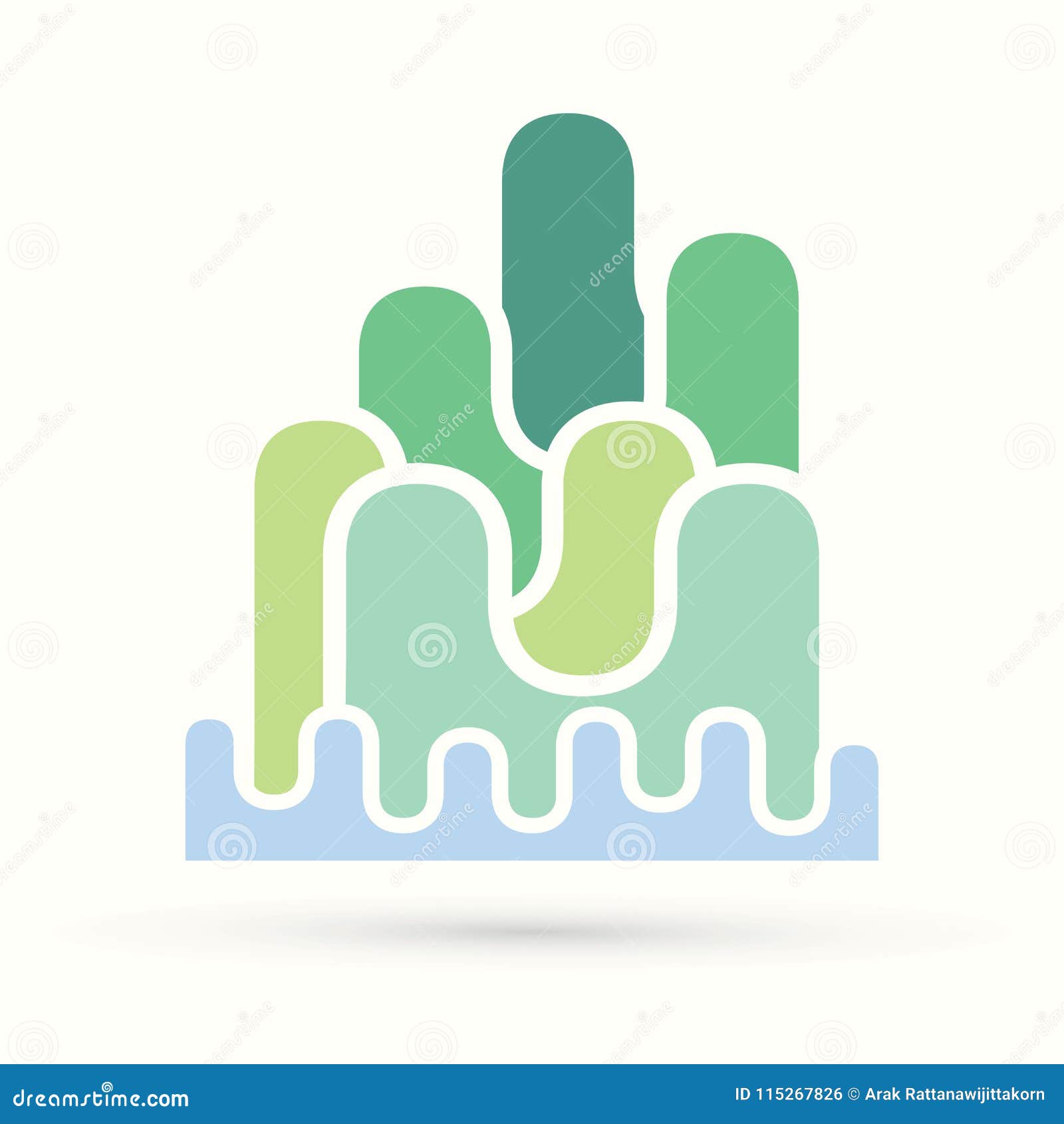 Mountain and River Abstract Graphic Vector Stock Vector - Illustration ...