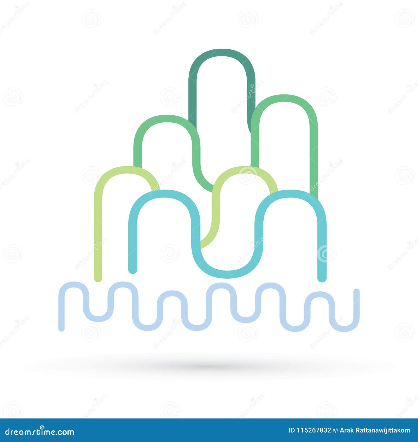 Mountain and River Abstract Graphic Vector Stock Vector - Illustration ...