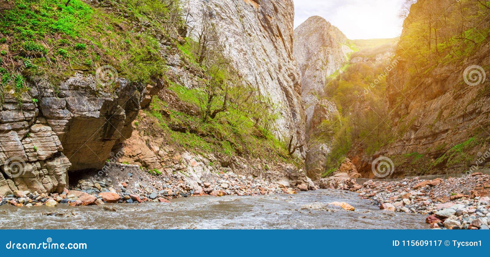 Mountain River Along the Cliffs Stock Image - Image of beautiful ...