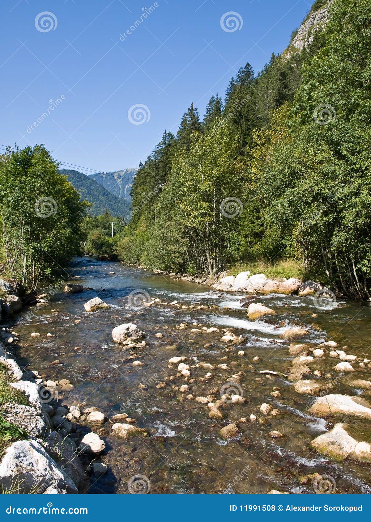 Mountain river in Alps stock photo. Image of fast, countryside - 11991508