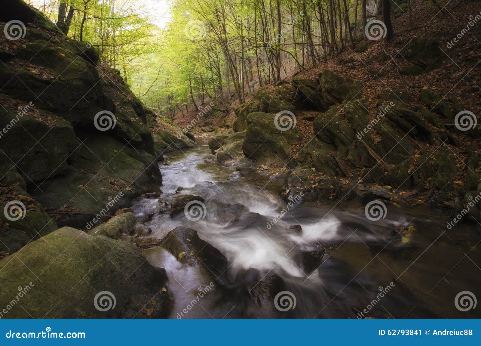 Mountain River with Big Cliffs and Rapids Stock Image - Image of cliff ...