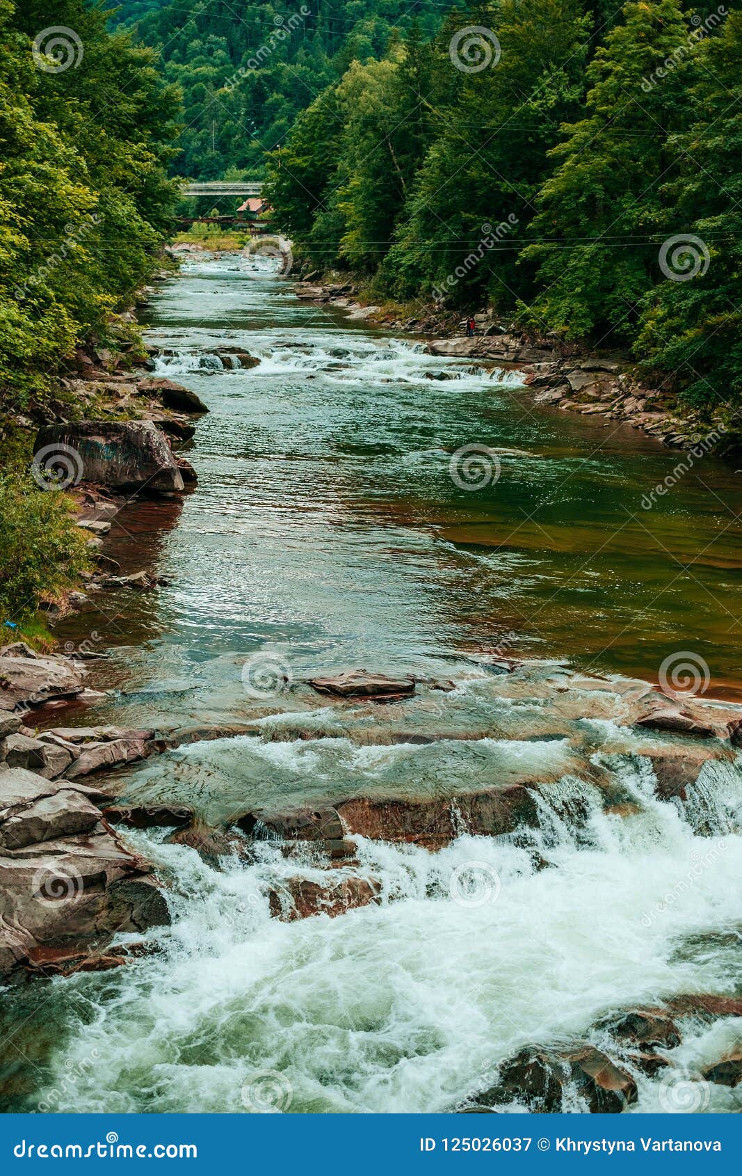 Mountain river with cliffs stock image. Image of formation - 125026037