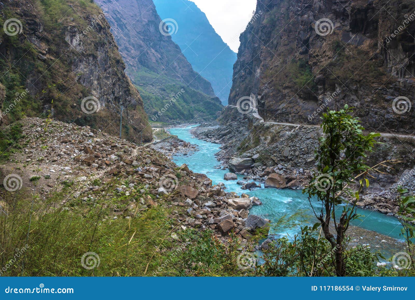 Mountain River in a Deep Gorge in the Himalayas. Stock Photo - Image of ...
