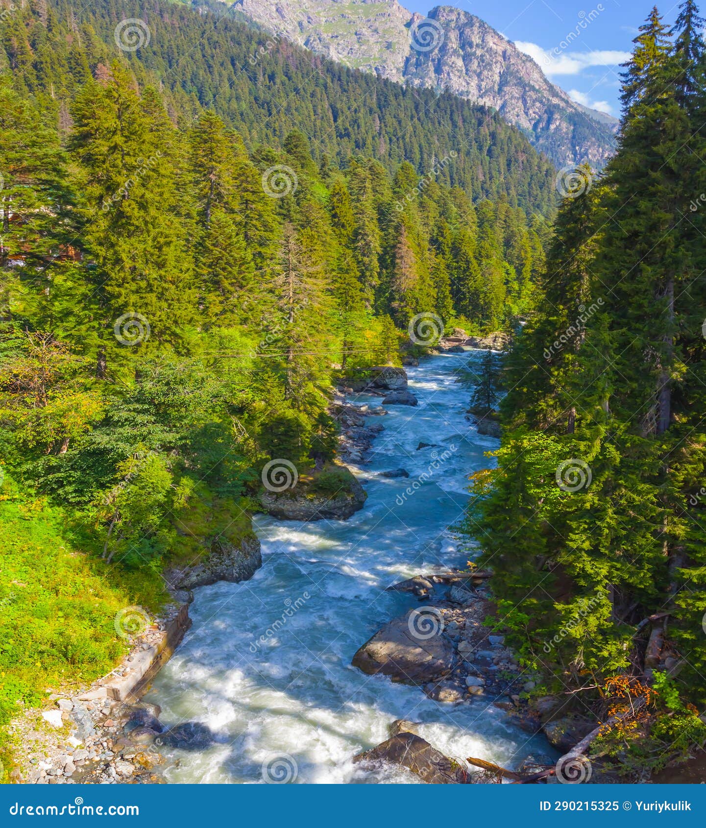 Mountain River Flow through Canyon Stock Image - Image of splash, water ...