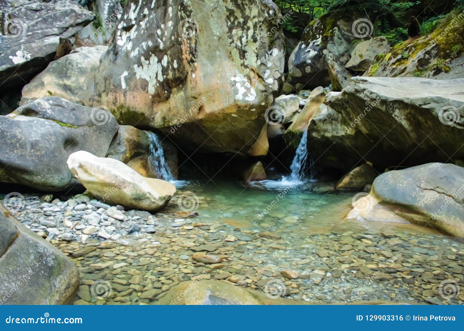 Mountain River Flowing Over the Rocks Stock Photo - Image of fall ...