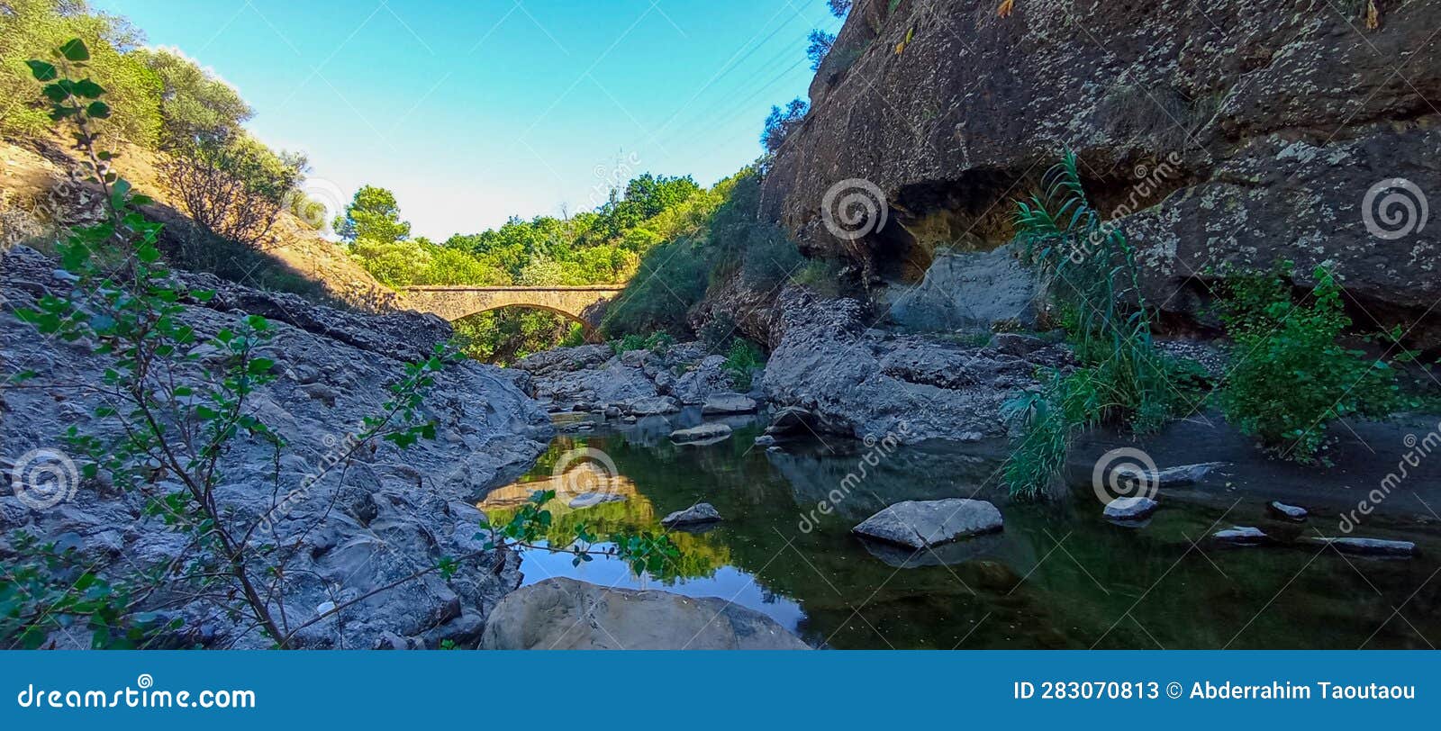 A Mountain River Flowing between Rocks Taminger Jijel Algeria Stock ...