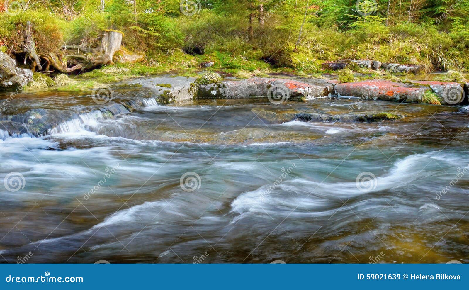 Mountain River, Flowing Water, Flow Creek Stock Image - Image of stream ...