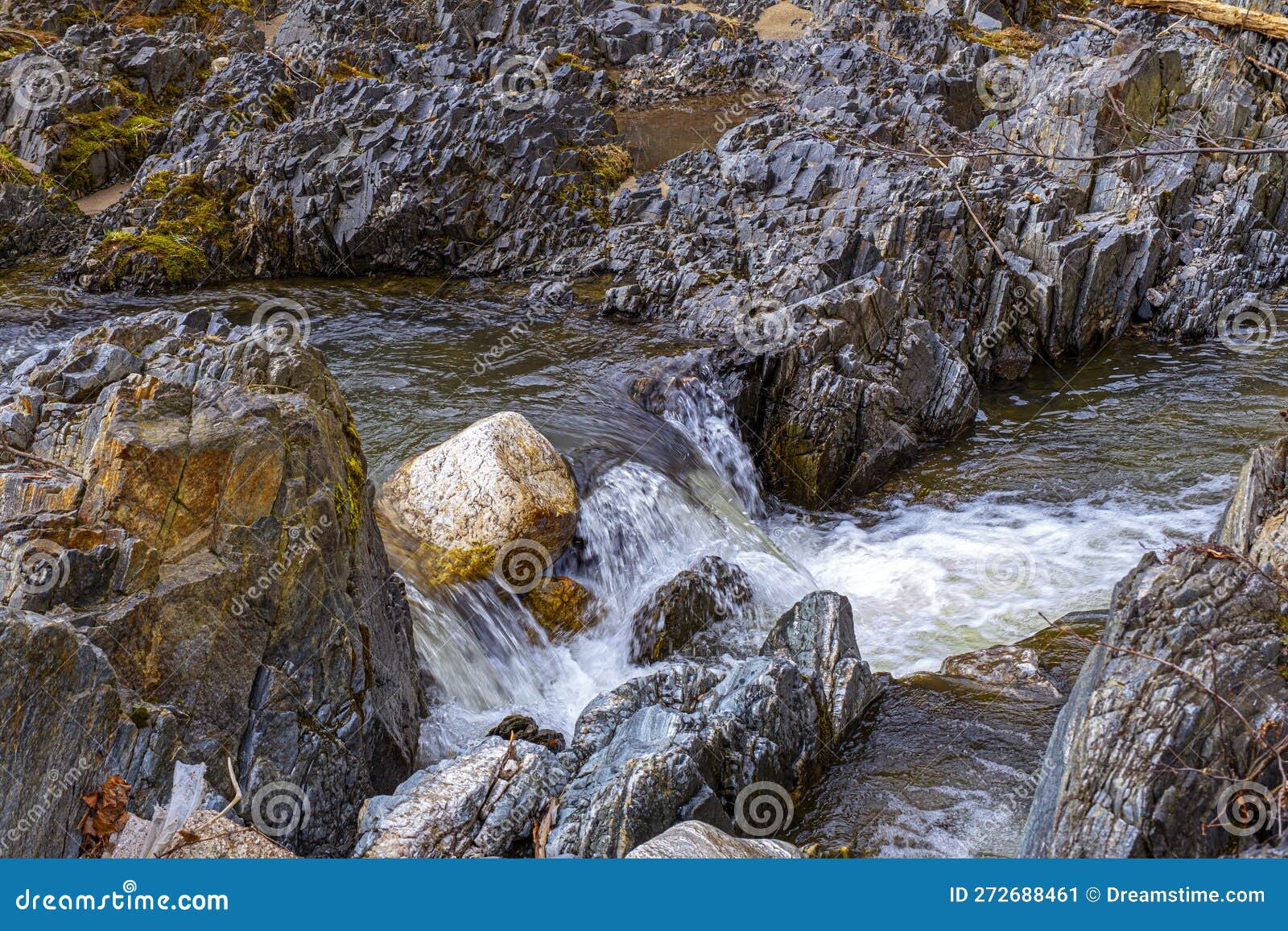 A Mountain River Flows between Rocks Stock Image - Image of fast ...